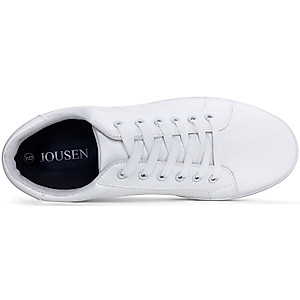 Jousen Men's Casual Shoes White Sneakers for Men Memory Foam White Shoes Soft Fashion Sneaker (AMY872 All White 8)
