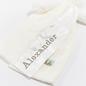 Bunnies By The Bay "Bun Bun Bunny" - 11 inch Stuffed Rabbit and Baby Blanket - Bye Bye Buddy Travel Size Baby Lovey - Super Soft Velour with Satin Lining