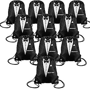 Eccliy 12 Pieces Groomsman Gift Bags for Wedding Include 1 Best Man and 11 Groomsman Proposal Bags Party Favor Bags for Groomsman Father's Birthday Anniversary Wedding Party Supplies