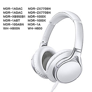 Sqrmekoko Audio Cord Compatible with Sony WH-1000XM5 WH-1000XM4 WH-1000XM3 WH-1000XM2 MDR-1000X MDR-100AAP WH-XB910N WH-XB700 WH-H910N WH-H900N WH-H810 Noise Cancelling Wireless Headsets (White)