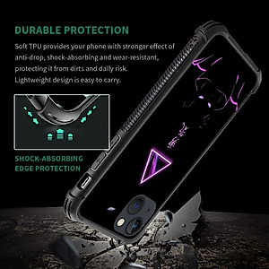 Goodsprout iPhone 13 Pro Max Case - Anime Courage Logo Design, Shockproof, Non-Slip, Wireless Charging Compatible