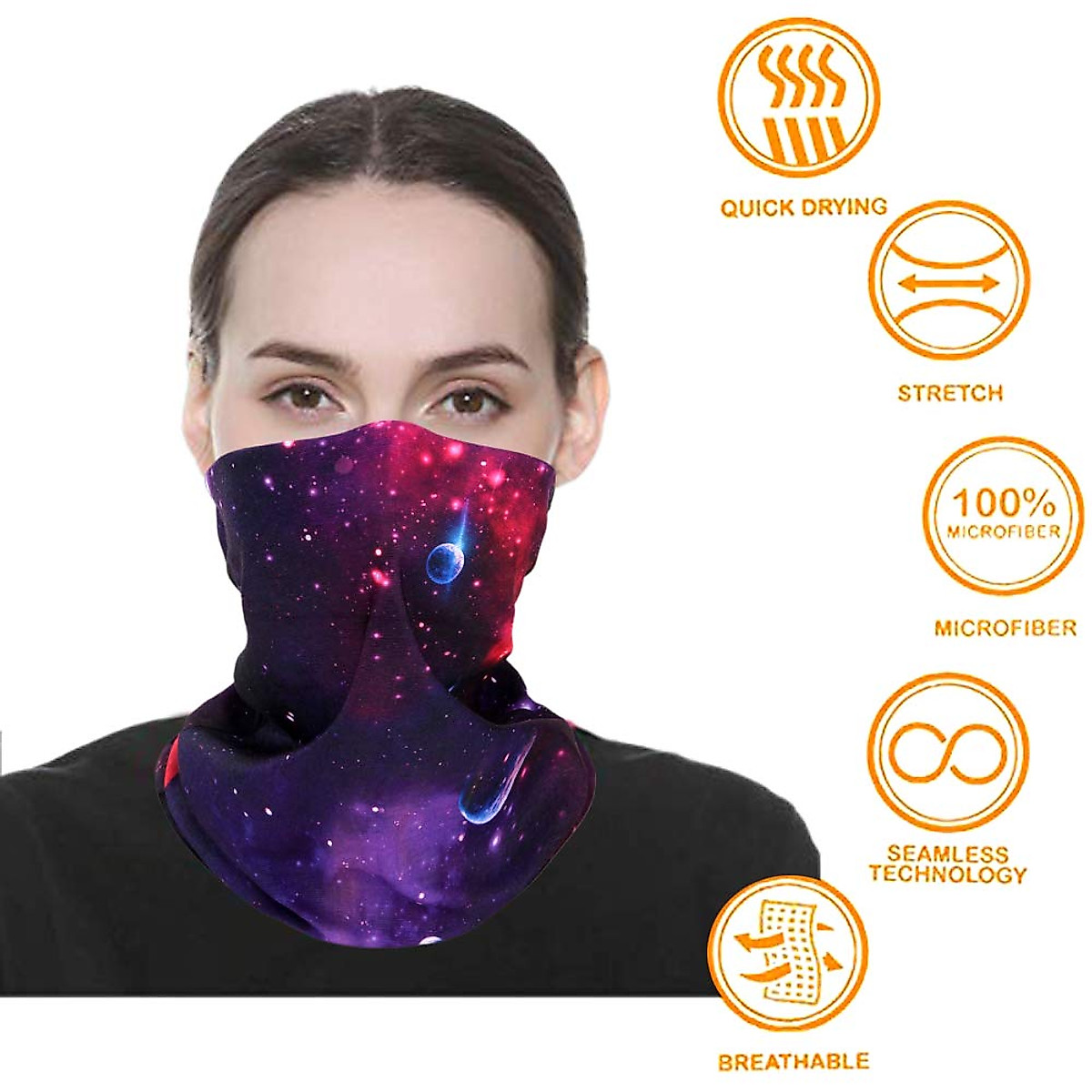 Cutewing Bandana Mask Neck Gaiter Balaclava Face Scarf Outdoor Magic Hiking Yoga Headband for Dust Seamless High Elastic Multi Bandanas with UV Resistance 10PCS