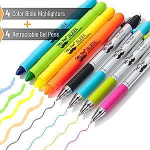 Mr. Pen- Bible Highlighters and Pens No Bleed, 8 Pack, Bible Journaling Kit, Bible Pens No Bleed Through, Gel Highlighters, Bible Markers No Bleed Through, Bible Study Kit, Christian Gifts