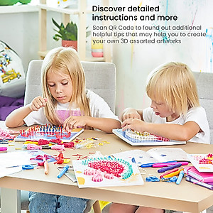 Arteza Kids String Art Kit, Set of 5 Assorted Designs, Plastic Pushpins, Art Supplies for Kids Craft Projects and Free Time Activities