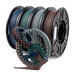 IEMAI 3D Printer Filament Bundle, Colorful Carbon Fiber PLA Filament 250g x 4 Spools, PLA Filament 1.75mm Dimensional Accuracy +/- 0.02mm (Blue/Blue Grey/Brown/Army Green)