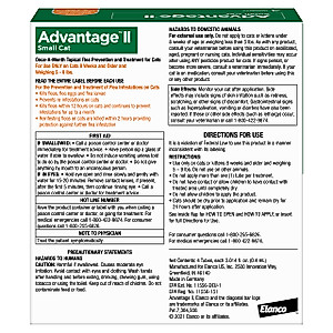 Advantage II Small Cat Vet-Recommended Flea Treatment & Prevention | Cats 5-9 lbs. | 4-Month Supply