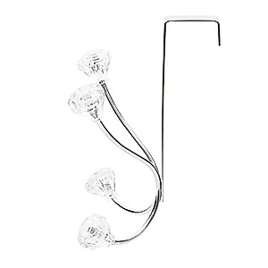 Home Basics Over the Door Double Towel Crystal Hooks, For Hanging Clothes, Coats, Robes or Towels, Organize Bathroom, Bedroom and Closet, Chrome 5" x 3" x 7.25
