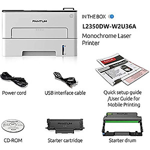 Laser Printer with WiFi Wireless NFC Duplex Two-Sided Black and White Monochrome Printing for Home Office School Student (35PPM, L2350DW-W2U36A)