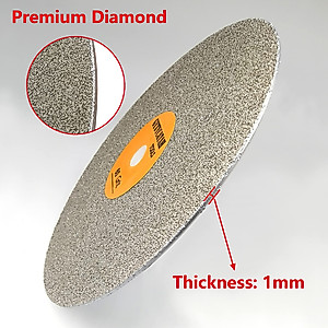 GYTYCATAH Diamond Flat Lap Disc, 8" x 1/2" Arbor 120 Grit, Diamond Coated Flat Lap Wheel for Gemstone Ceramics Stone Glass, Grinding Sanding Disc Lapping Polishing Disc