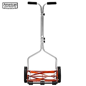 American Lawn Mower Company 1204-14 14-Inch 4-Blade Push Reel Lawn Mower, Red