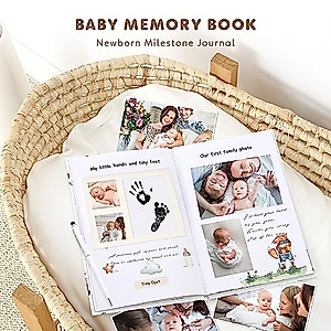 GROWNSY for Sweet Sleep, Baby Swaddle, Baby Blanket, Baby Security Blanket, Memory Book for Newborn Gift Set, Baby Essentials for Girls Boys, New Mom Dad Welcome Baby Gift Box Basket