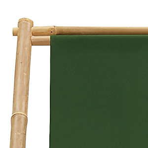 Gecheer Deck Chair Bamboo and Canvas Green 1102761A