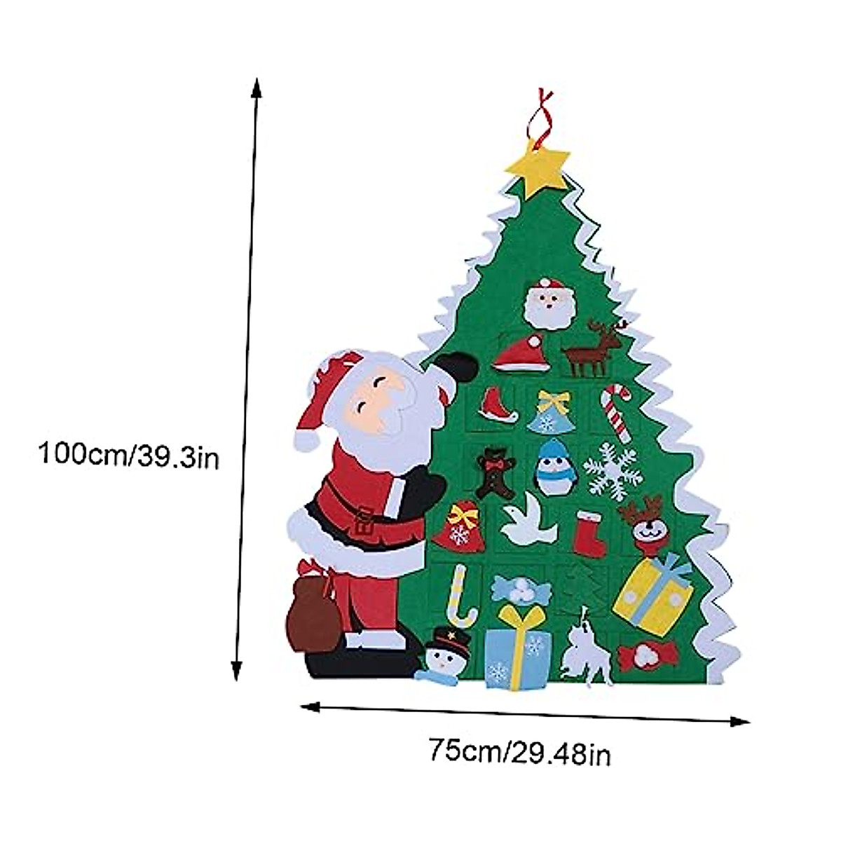 BESTOYARD 1Pc Felt Christmas Tree Santa Claus DIY Gift Felt Craft Christmas Tree Xmas Gifts DIY Felt Xmas Crafts Kids DIY Felt Tree Stocking Stuffers Bling Decor Earth Tones Child