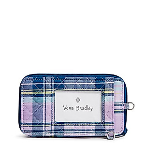 Vera Bradley Women's Cotton Smartphone Wristlet With RFID Protection, Amethyst Plaid - Recycled Cotton, One Size