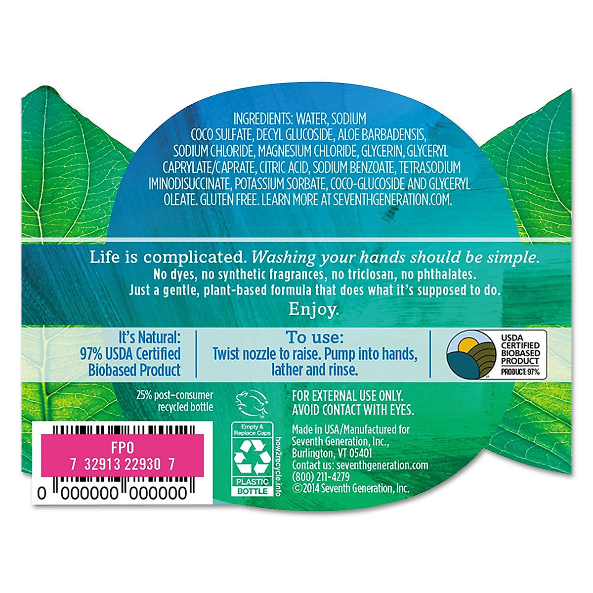 Seventh Generation Hand Wash, Free and Clear, 12 Ounce