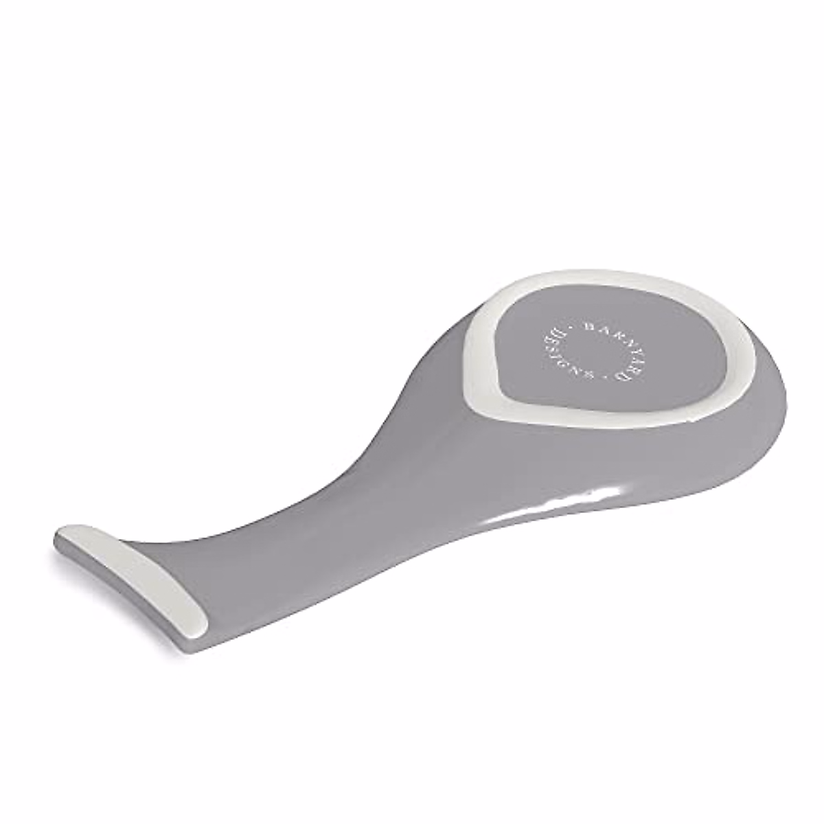 Barnyard Designs Ceramic Spoon Rest for Kitchen Counter or Stove Top, Decorative Cooking Utensil or Spatula Holder, Farmhouse Kitchen Decor, Grey, 9.25" x 4"