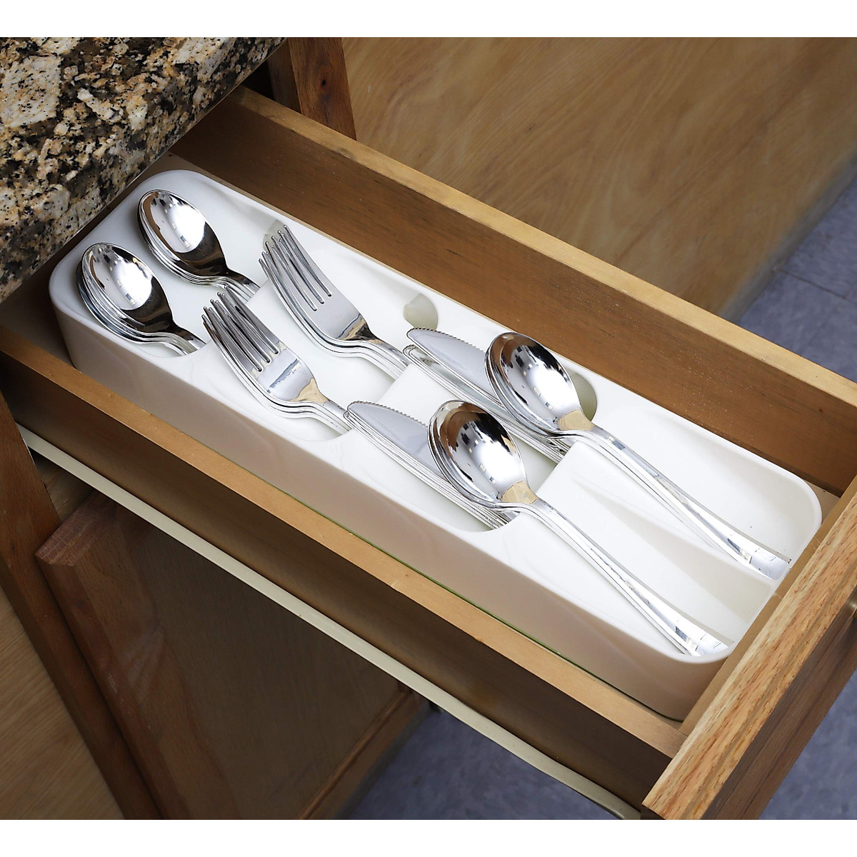 Mind Reader Utensil Storage, Set of 2, White