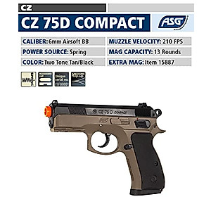 ASG CZ 75D Compact Flat Dark Earth 6mm Airsoft Spring Pistol