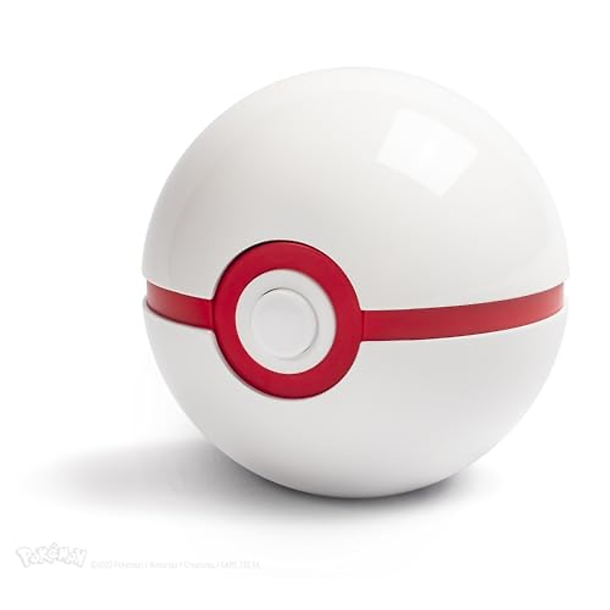 The Wand Company Pokémon Poké Ball Authentic Replicas - Realistic, Electronic, Die-Cast Poké Ball with Display Case Light Features (Premier Ball)