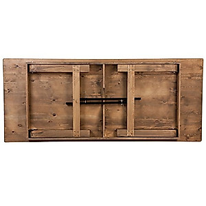 Flash Furniture HERCULES Series 8' x 40" Rectangular Antique Rustic Solid Pine Folding Farm Table