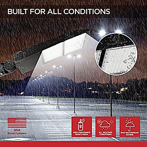 480vac - 40,000 Lumen NextGen II Series 300 Watt Parking Lot Light – Slip Fit Mount - with Photocell– 5000k - Black Housing - 480 Volt