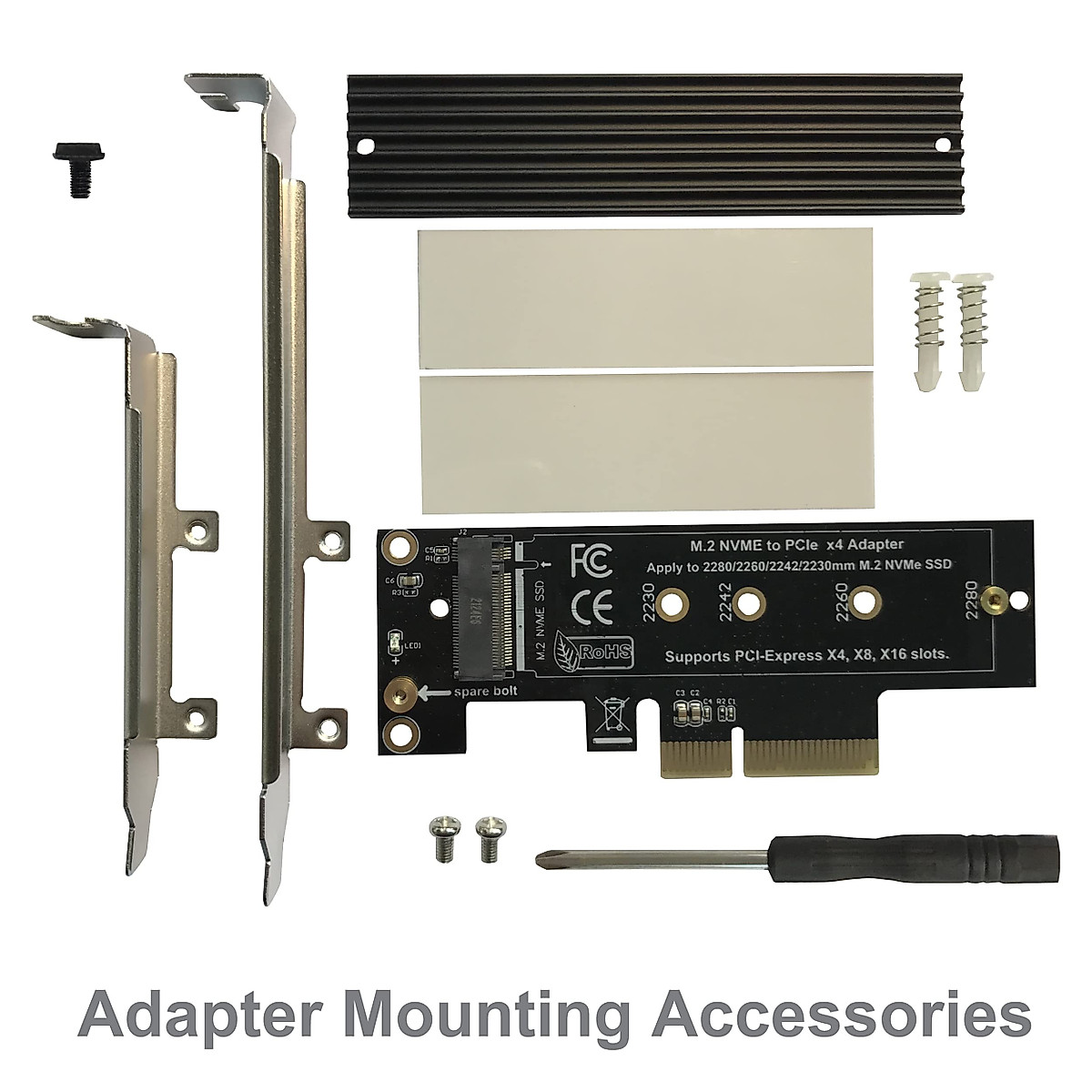 Bejavr M.2 NVME to PCIe 3.0/4.0 x4 Adapter, NVME/AHCI SSD to PCIe Expansion Card with Aluminum Heatsink Solution, Supports PCI-Express X4 X8 X16 Slots