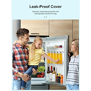 QCen 18oz Clear Glass Bottle for Juicing, Reusable Glass Water Bottles for Juicer Machine, with Stainless Steel Leak-Proof Lids, Wide Mouth Liquid Storage Containers, BPA Free, Set of 6