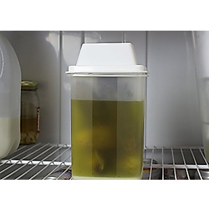 Home-X - Pickle Storage Container with Strainer Insert, The Ultimate Kitchenware Food Saver for Preserving and Keeping Edibles Fresh, White