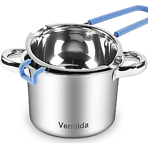 680M Double Boiler Pot Set,0.7QT Chocolate Melting Pot and 1600ML/1.7QT Stainless Steel Pot,Insert Melting Pot with Heat Resistant Handle for Chocolate,Butter,Candle,Candy and Soap