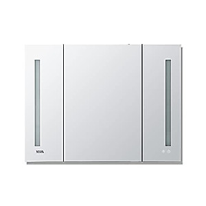 AQUADOM Signature Royale Bathroom Led Lighted Medicine Cabinet Defogger Integrated LED 3X Magnifying Mirror Electrical Outlet with USB 3 Doors 48in x 30in x 5in