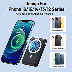 Yiisonger for Magsafe Battery Pack - 10000mAh Portable Charger for Mag-Safe 22.5W PD Fast Charging with Built-in Cables LED Display, Magnetic Power Bank for iPhone 16/15/14/13/12/Pro/Mini/Pro Max