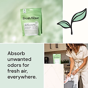 Fresh Wave Odor Eliminating & Deodorizing Packs, Bag of 6 - Safer Odor Relief for Small Spaces, Natural Plant-Based Odor Eliminator, Odor Absorbers for Home