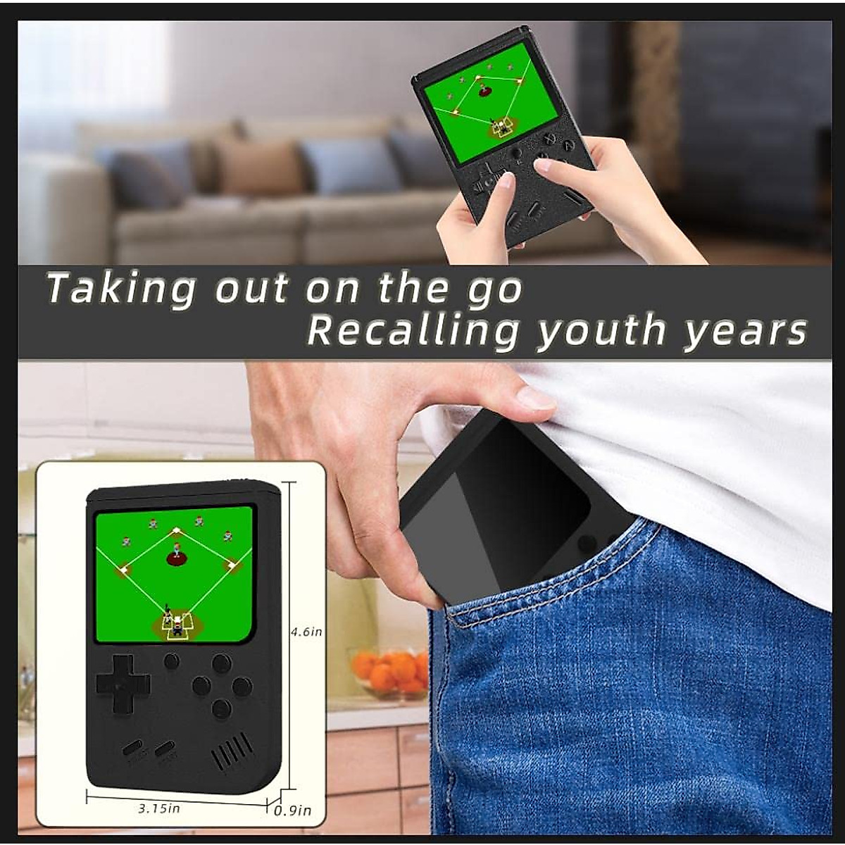 Portable Handheld Game Console for Kids & Adults