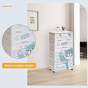 TTONSUE Comoda para Ropa Plastic Drawers Dresser,Storage Cabinet with 6 Drawers,Closet Dresser Organizer for Clother Bedroom Baby's Room