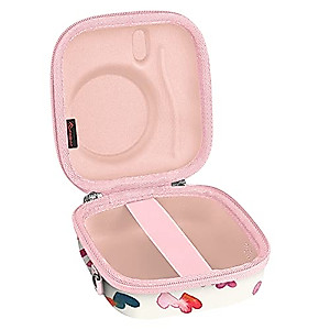Fintie Protective Case for Fujifilm Instax Mini 12/11/Mini 9/ Mini 8/ Mini 7s/ Mini 90/ Mini 70 Instant Camera - Shockproof Hard Shell Carrying Case with Removable Adjustable Strap, Raining Hearts