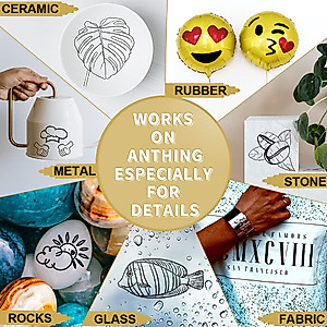 Black Paint Pens, 0.7mm Acrylic Paint Pens, 12 Pack Paint Markers for Wood Rock Plastic Glass Stone Metal Canvas Ceramic & DIY Mug Design, Fine Point