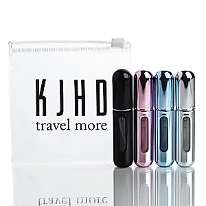 KJHD Portable Mini Refillable Perfume Atomizer Bottle, Refillable Perfume Spray, Atomizer Perfume Bottle, Scent Pump Case for Traveling and Outgoing, 5ml Multicolor Perfume Spray (4 pcs)