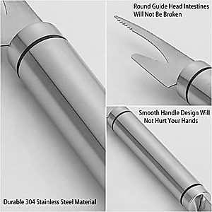 3 Piece Seafood Tools Fish Scale Remover Shrimp Deveiner Metal Peeler Fish Bone Tweezers for Easy Cleaning