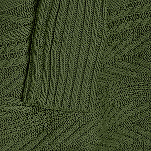 Casual Knitted Sweater Tops for Women Cable Knit Lantern Sleeve High Neck Sweaters Fall Winter Warm Pullover Jumpers Army Green