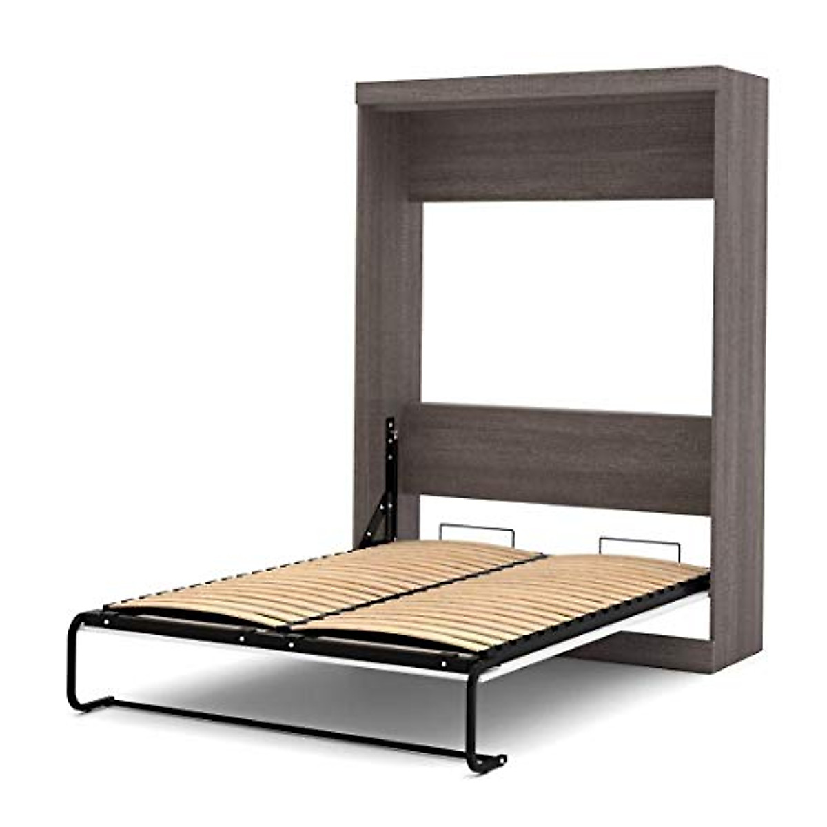 Bestar Nebula 59W Full Murphy Bed in bark Grey & White