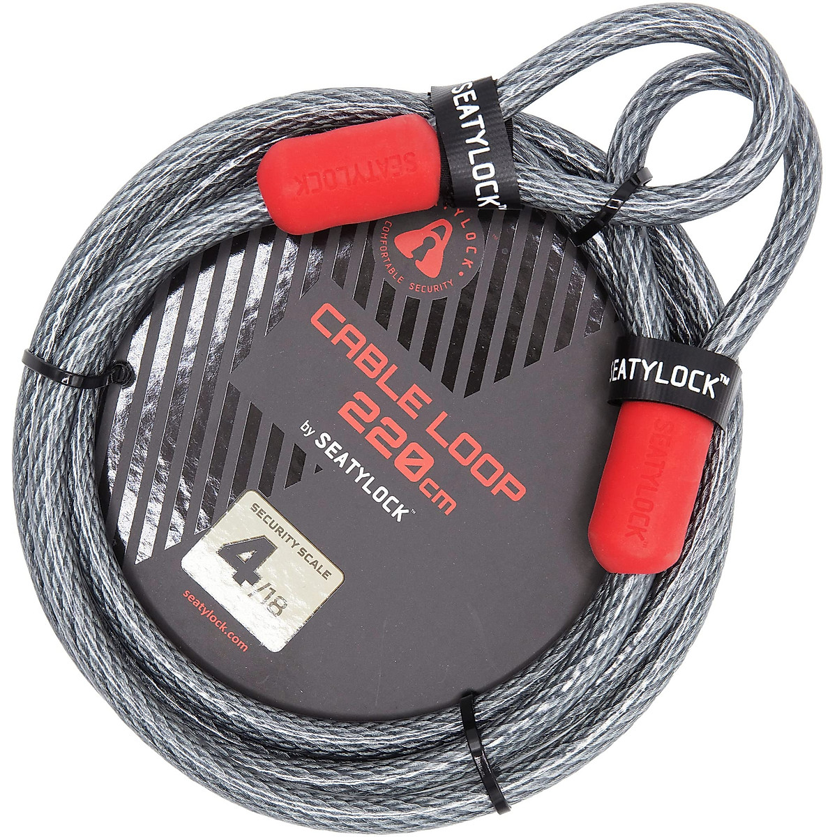 SeatyLock Bike Cable Lock - Anti Theft Triple Braided Steel Cable with Loops for Bike Security - Universal Fit Flexible Large Locking Cables for U Lock D Lock Chain Lock or Folding Lock - 86.6"