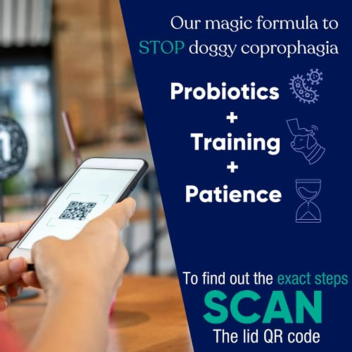 Vetrinex Labs Probiotic - Coprophagia Treatment for Dogs - Stop and Prevent Dog from Eating Poop - No Stool Eating, Deterrent and Prevention - Probiotics Powder for Cats, Dogs & Puppies