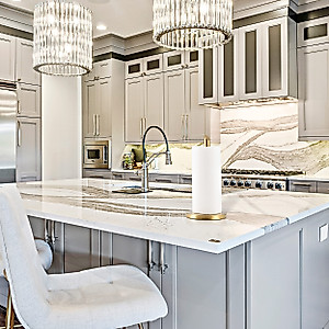 ROOMOXIE Stainless Steel Paper Towels Holder Stand Angled tip Gold Paper Towel Holder countertop 13 inch - Heavy Duty Weighted Kitchen countertop Paper Towel Holders Dispenser