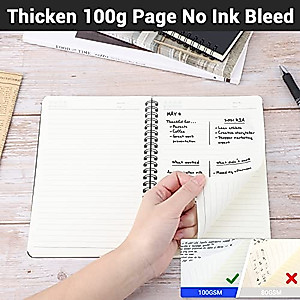 EUSOAR Spiral Lined Notebook, A5 3packs 5.5"X8.3" 120 Pages Hardcover Lined Travel Writing Journal, Notepad Sketchbook, Students College Office Business Subject Diary Ruled Spiral Book Journal-Black