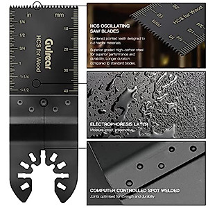 15PCS Universal Oscillating Tool Oscillating Saw Blades, Oscillating Multitool Quick Release Saw Blades for Wood Metal Plastics, Fit Fein Multimaster Porter Cable Bosch Ryobi Dewalt Milwaukee Rockwell