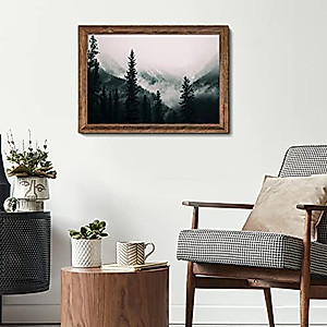 PQSNZ 16x20 Picture Frame Brown Poster Frame for Wall Mounting or Tabletop Display 20x16 Rustic Picture Frames collage Wall Decor Set of 2