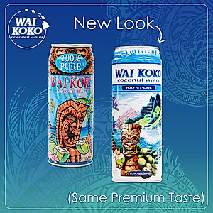 Wai Koko Coconut Water 100% Pure Coconut Water, 17.5 Fl Oz (Pack of 12)