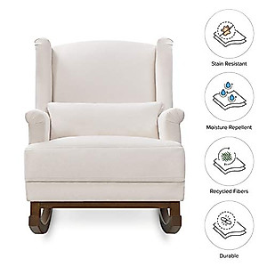 Namesake Miranda Wingback Rocker in Performance Cream Eco-Weave, Water Repellent & Stain Resistant, Greenguard Gold & CertiPUR-US Certified