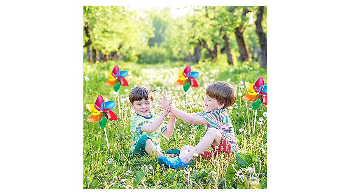 Colorful DIY Rainbow Pinwheels for Garden Fun