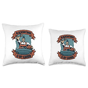 Forging Equipment Starter Kit Gifts For Beginners Cardio Anvil Hobby Legend Blacksmith Throw Pillow, 16x16, Multicolor
